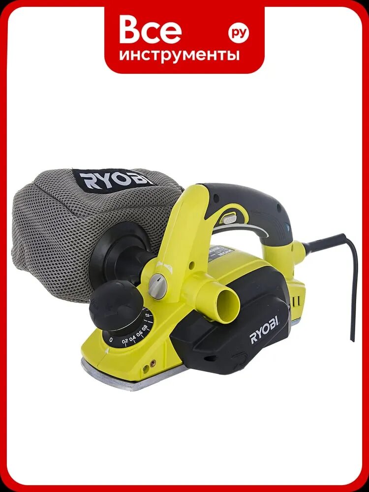 Рубанок Ryobi EPN6082CHG 5133000350 для снятия фаски, глубина строгания, пылесборник в комплекте, двойные ножи