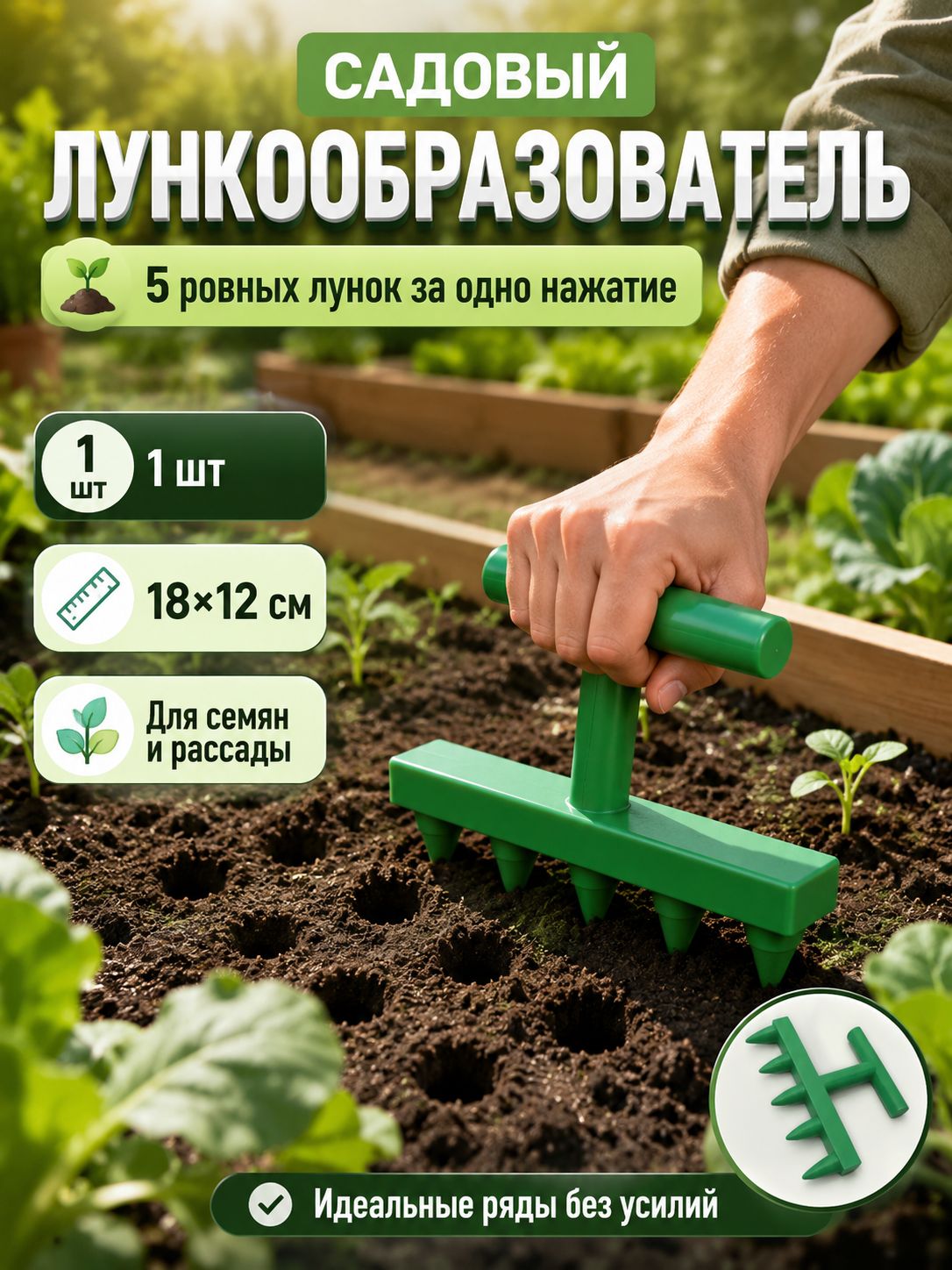 Рыхлитель, Артикул: 5870883220, Цвет: Зеленый, Дом и сад → Дача и сад → Садовый инструмент → Тяпки и мотыги