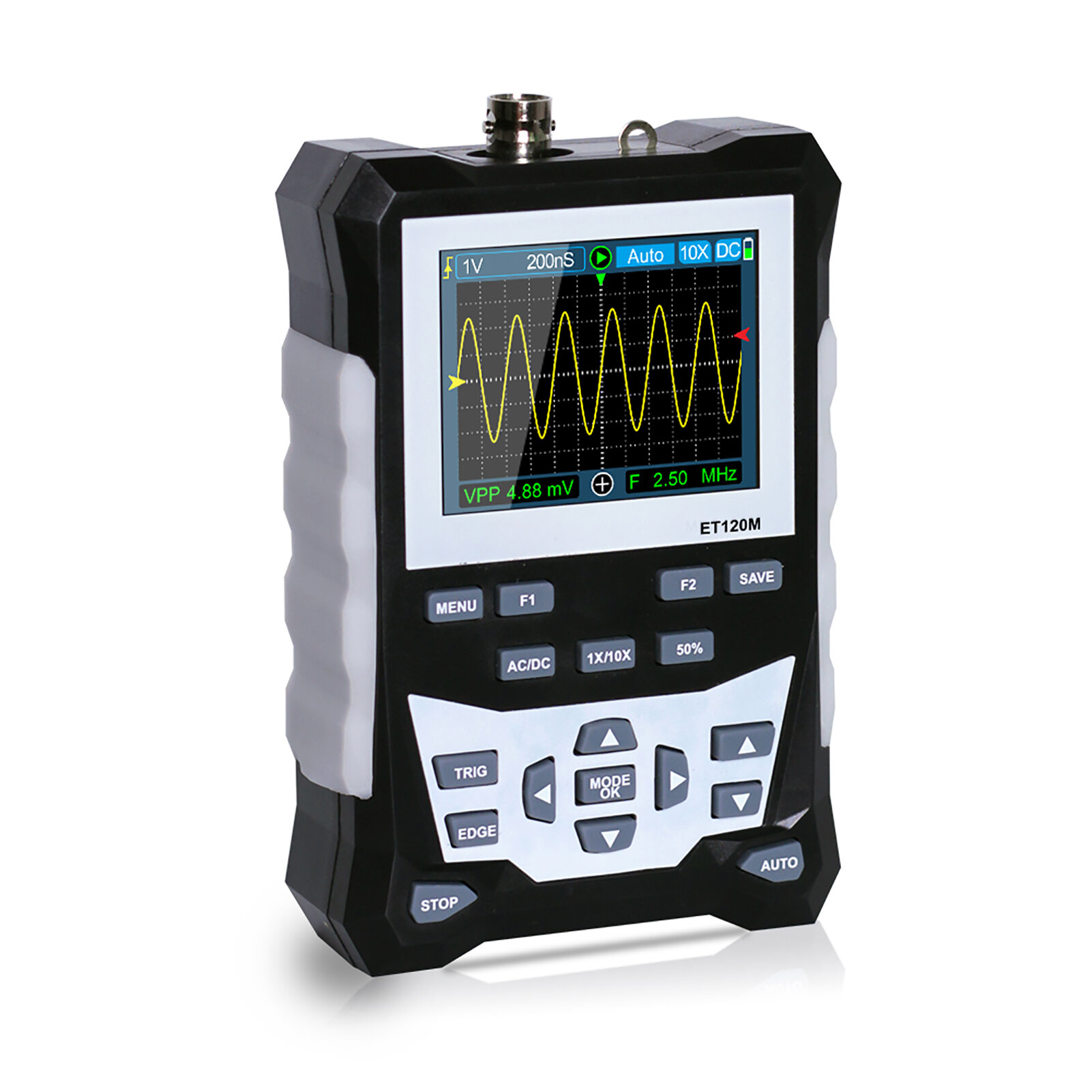 Цифровой осциллограф TOOLTOP DS0120M 320x240 с ЖК-экраном 2.4 дюйма, 120 МГц, 500 МС/с, для профессионального использования