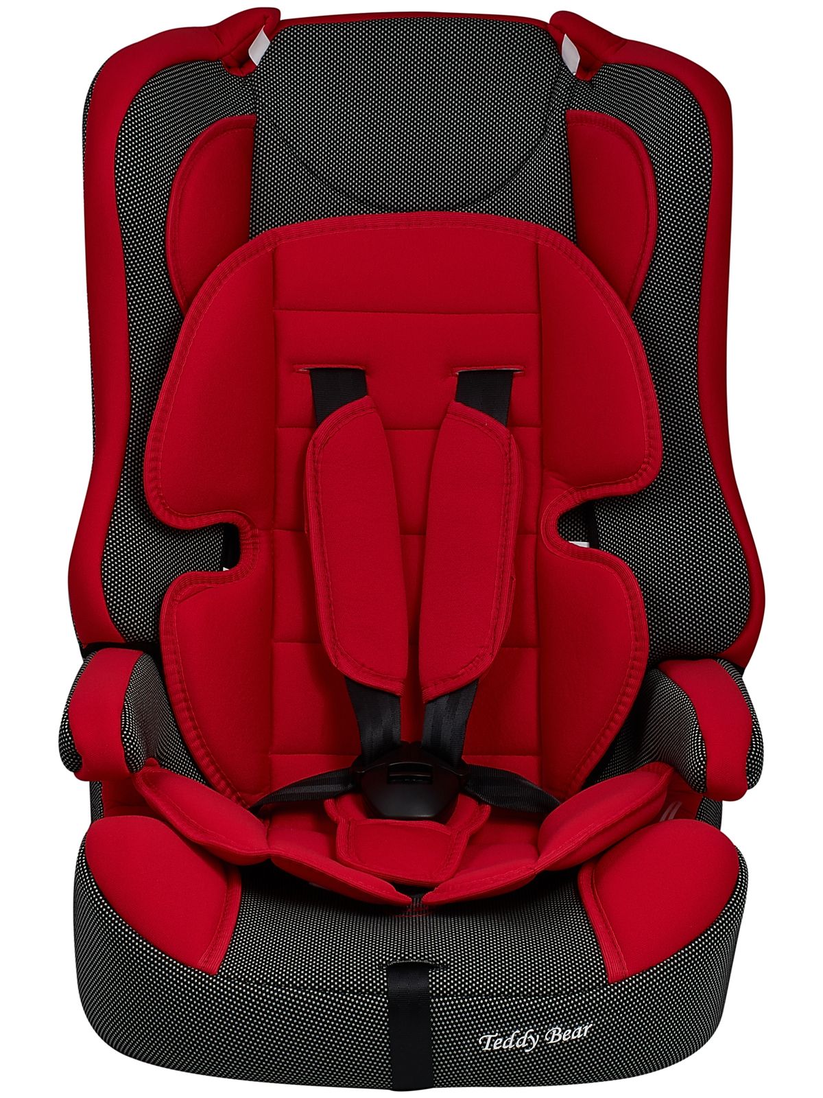 Автокресло бустер детское 9-36 кг Teddy Bear 513 RF, от 9 месяцев до 12 лет, группа 1,2,3, с вкладышем, 17 red-black dot