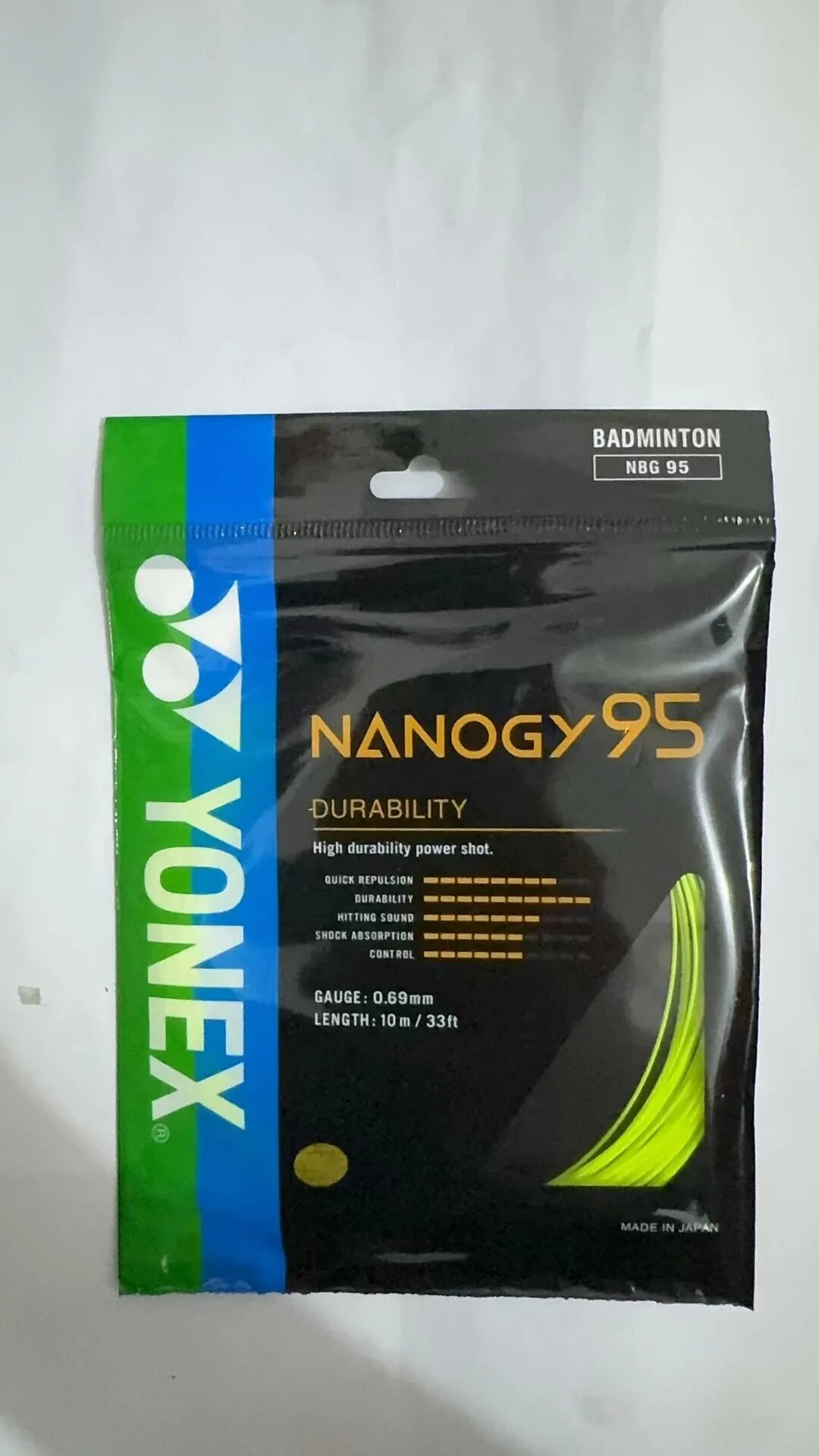 Yonex BG65 струна для бадминтона 0,7 мм BG95-fluorescent