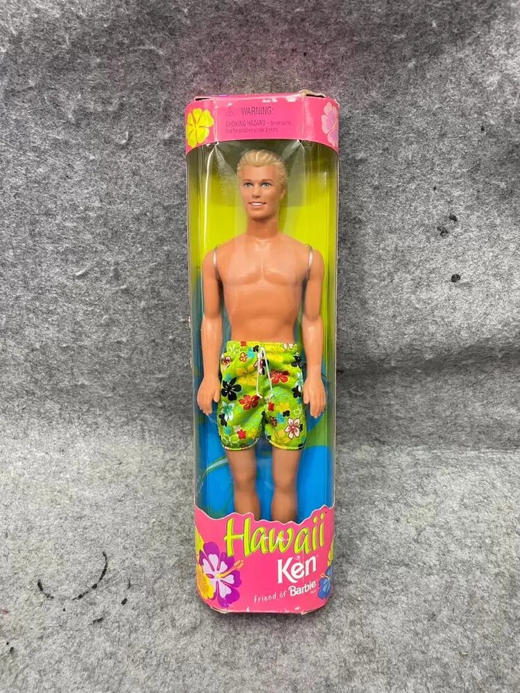 Кукла Кен Гавайи Barbie 1999 года выпуска, кукла мужская в цветных шортах с цветочным принтом