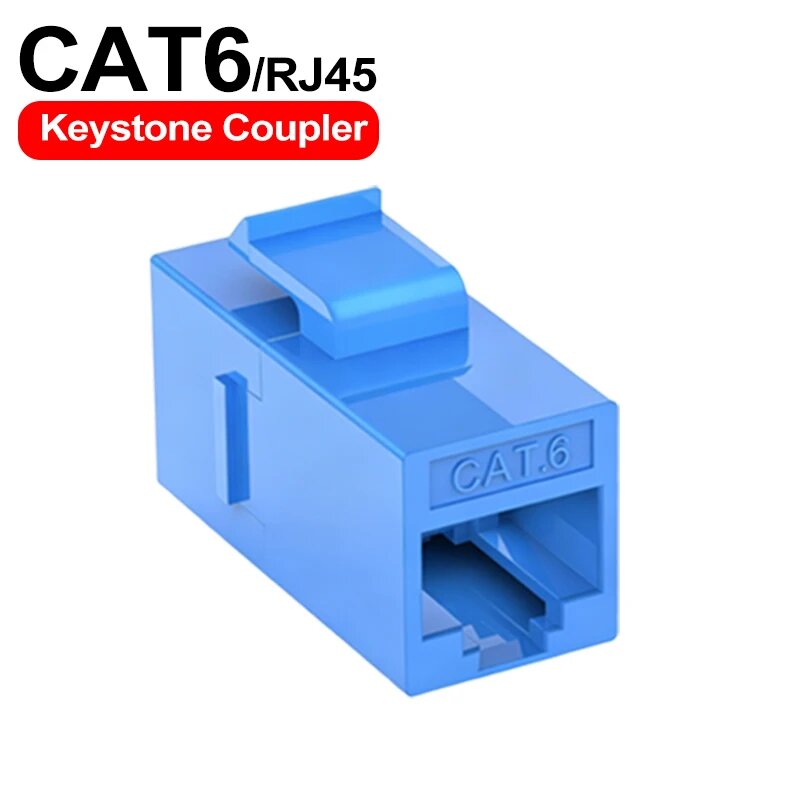 RJ45 Keystone Coupler Cat6, Blue, 12шт