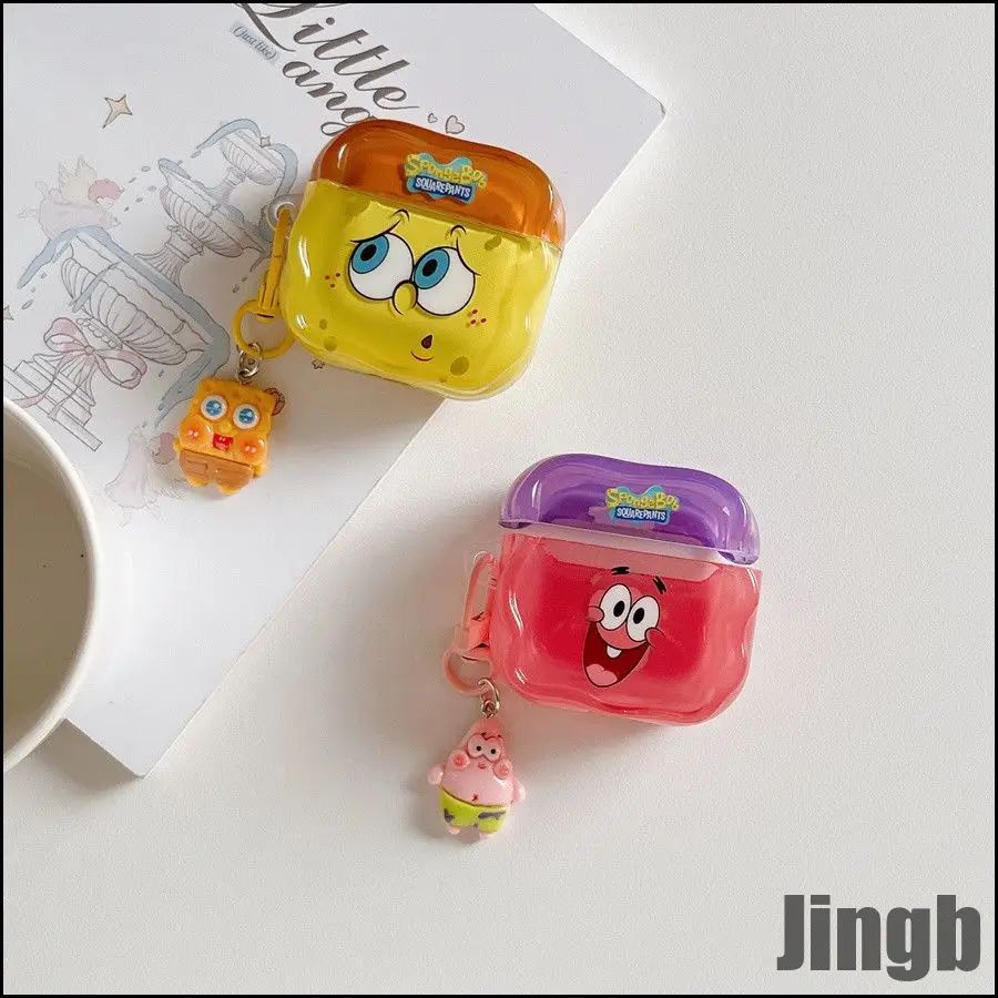 Чехол для Аирподс 4 / AirPods 4 Мультфильм SpongeBob SquarePants Спинки Боб, Patrick Star Патрик силиконовый чехол, цвет: Желтый