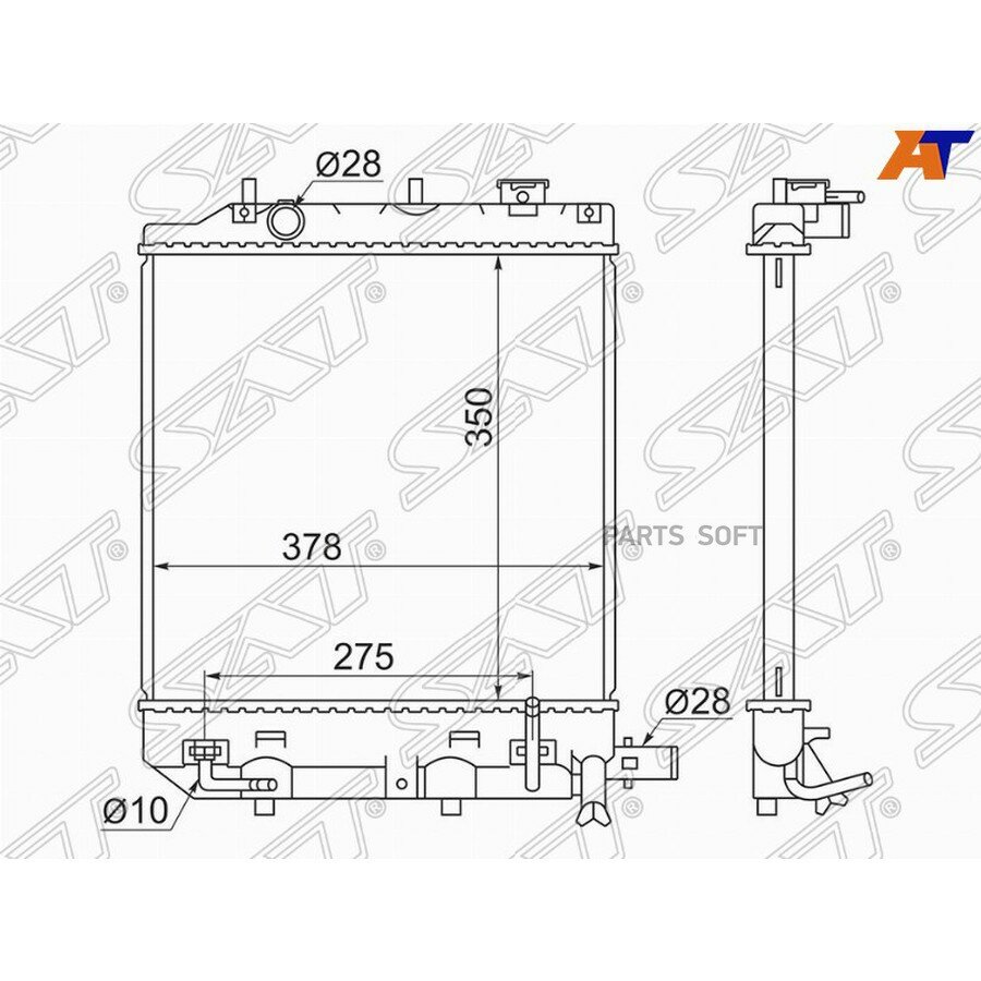 Радиатор Mazda Demio 96-02 / Ford Festiva 96-99 от официального дистрибьютора, SAT, артикул MZ00041