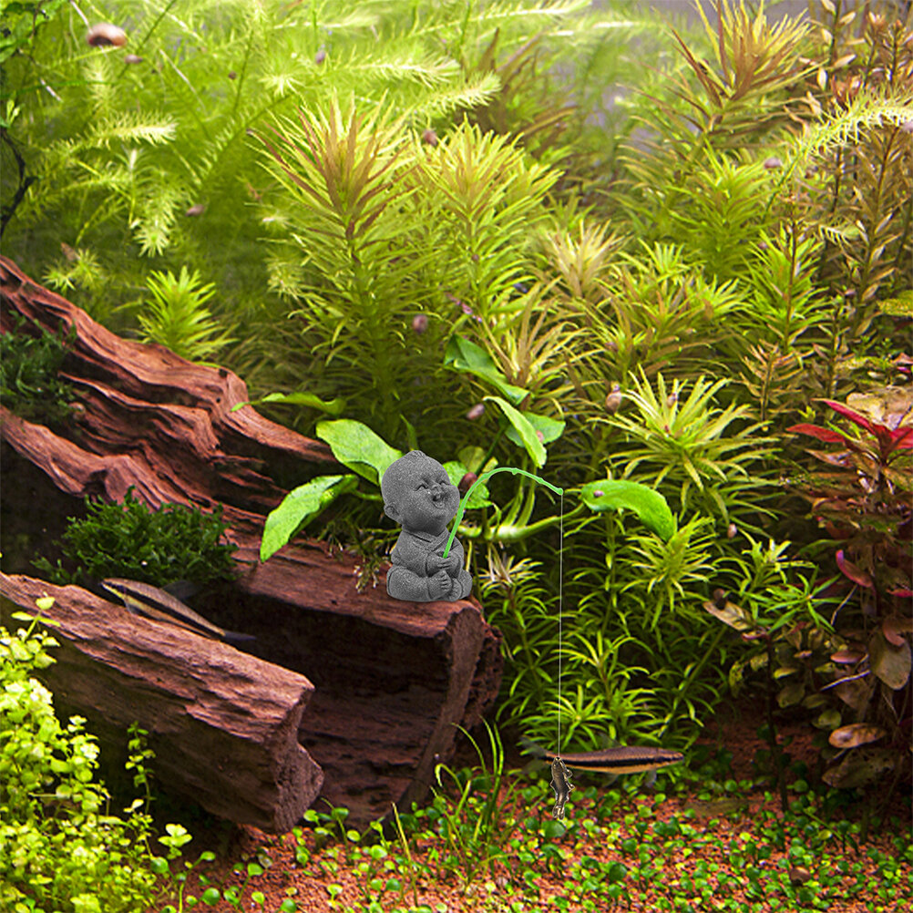 2 Статуэтки Рыбака Из Песчаника 14 50X5 50X5 00Cm Для Аквариума И Сада