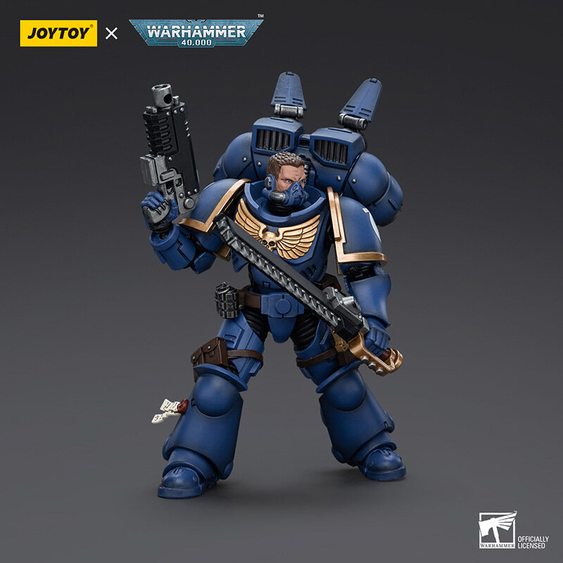 Фигурка JOYTOY Dark Source Warhammer 40K Ультрамаринов с прыжковым рюкзаком, Арбитр, Биофармацевт, масштаб 1:18, мужская