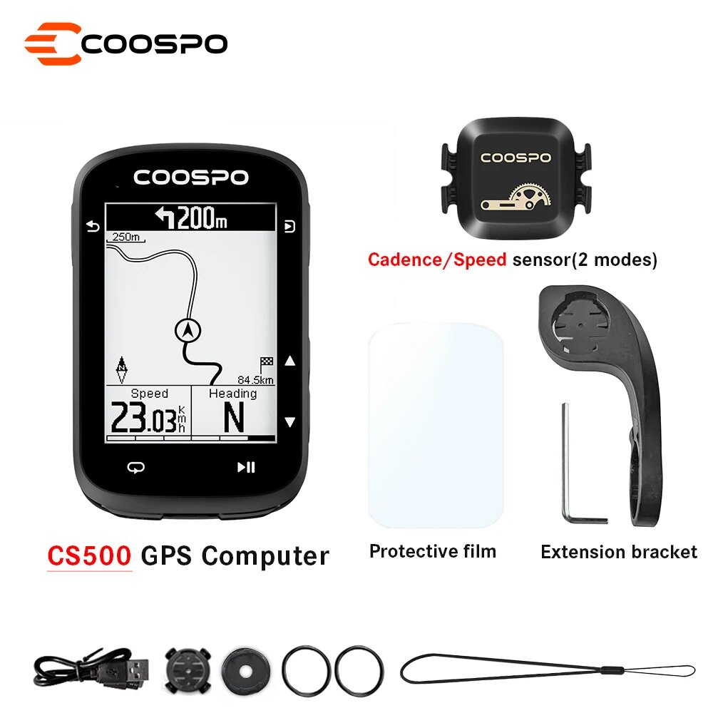 COOSPO CS500 GPS Велокомпьютер, Цвет: CS500 BK467