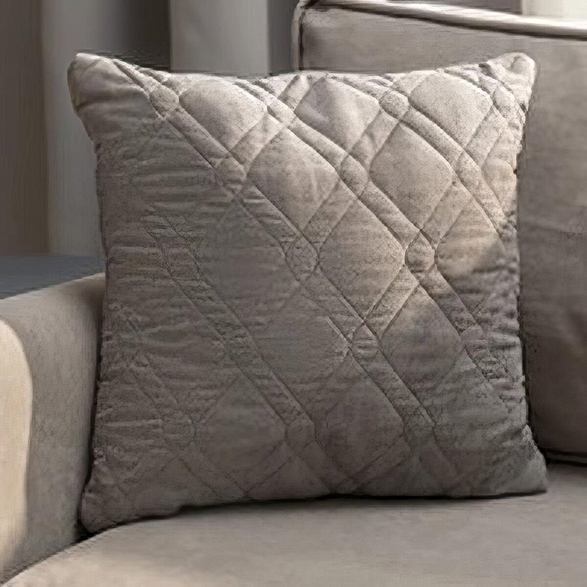 Подушка декоративная Linen Way 43x43 см замша стальной