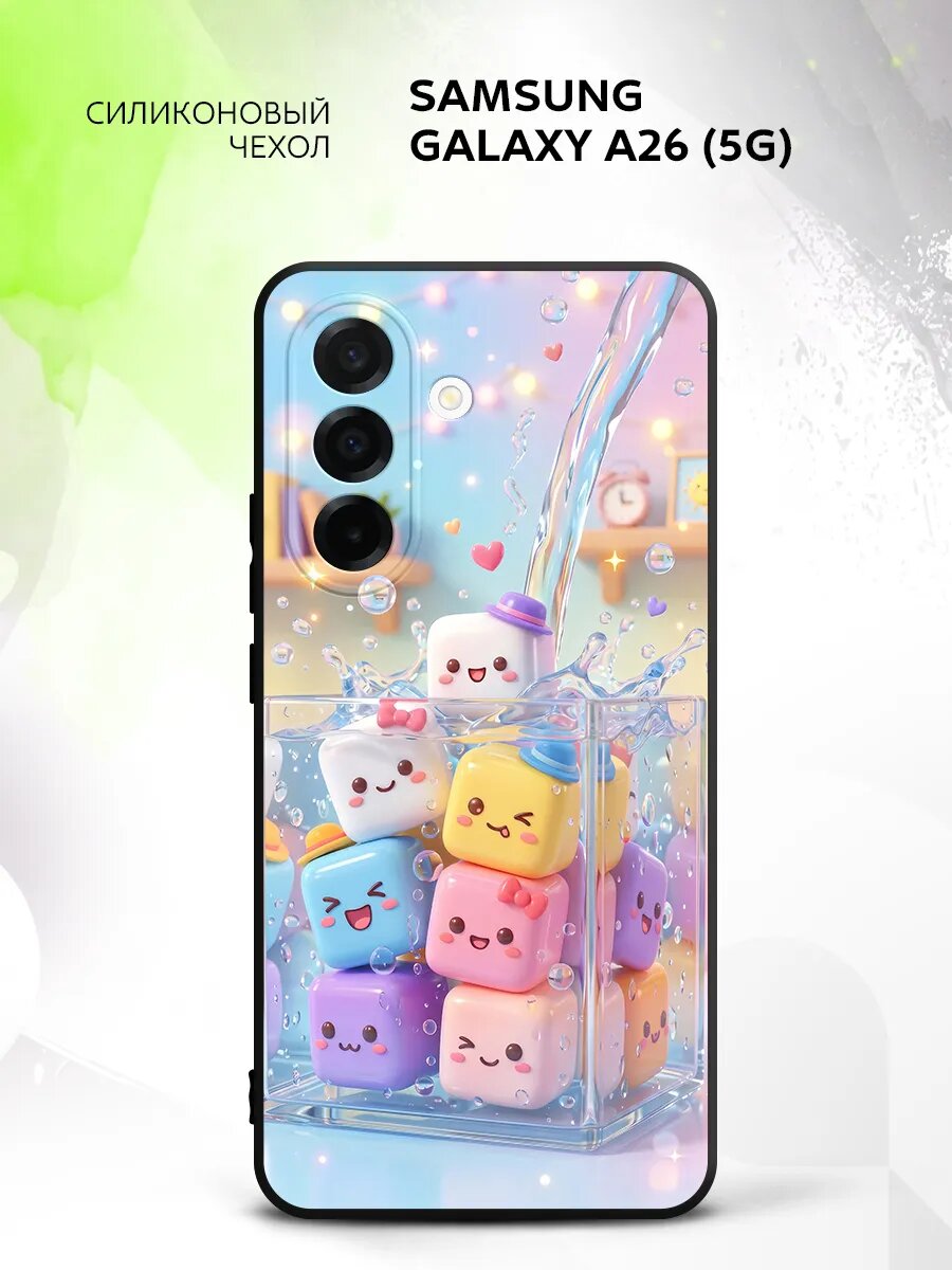 Чехол на Samsung Galaxy A26 (5G), Самсунг Галакси А26 (5Г) кейс, противоударный, с принтом кубики аниме