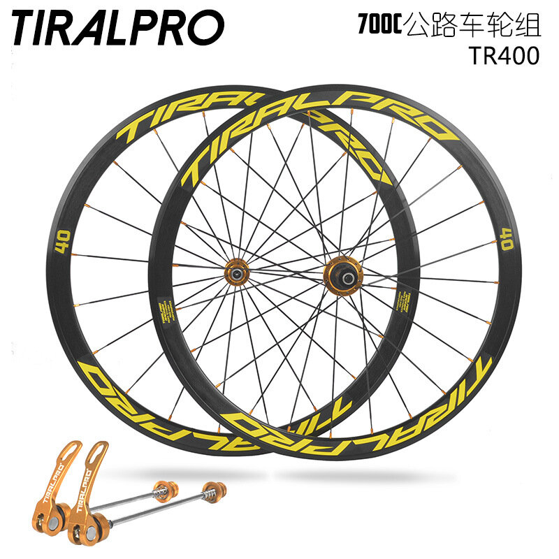 Комплект шоссейных колес TIRALPRO 700C из алюминиевого сплава, 5-подшипниковые обода, 144-динамиковые шестиспицевые легкосплавные колеса, плоские спицы