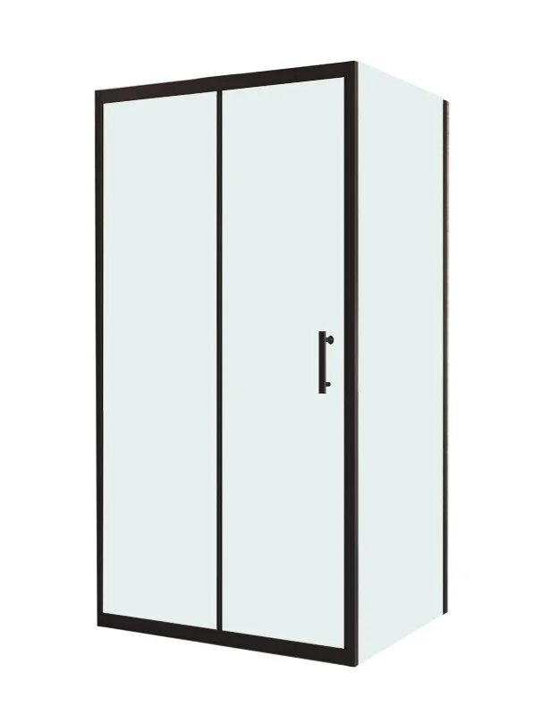 Душевой уголок BelBagno Формат (Uno) 195-AH-1-110/90-C без поддона, стеклянный, черный, 110x90, прямоугольный, раздвижной