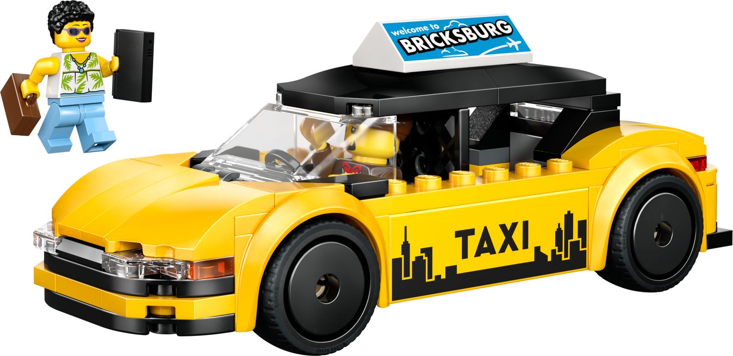 Конструктор LEGO City 60487 Жёлтое такси с водителем и туристом, 122 детали, 5+