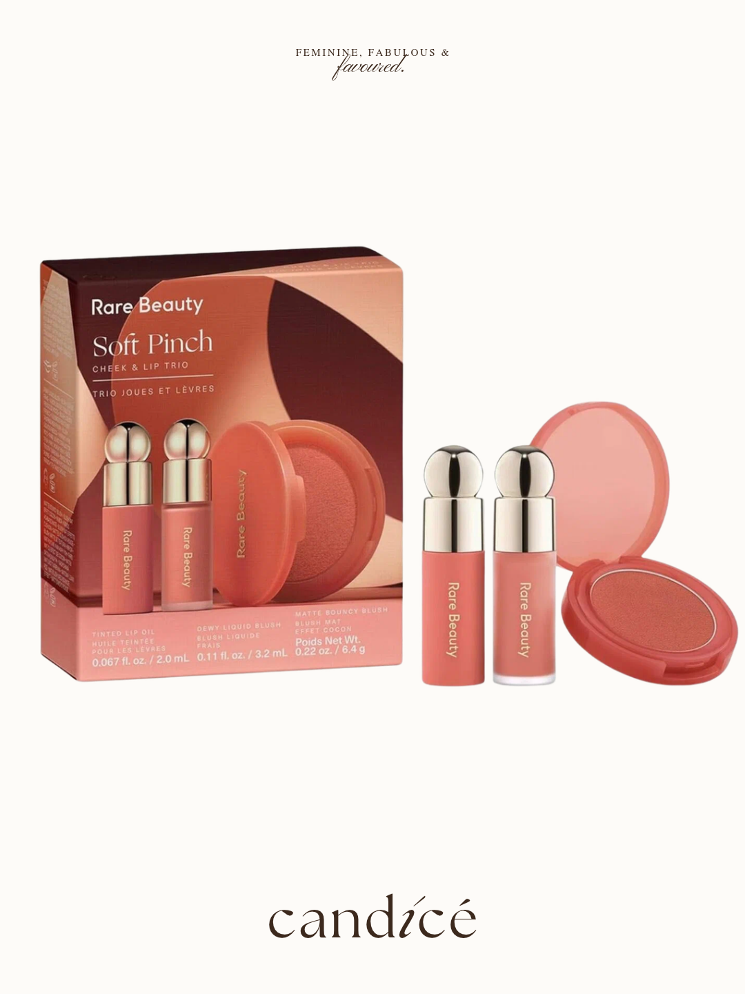 RARE BEAUTY набор для лица и губ SOFT PINCH CHEEK & LIP TRIO GIFT SET