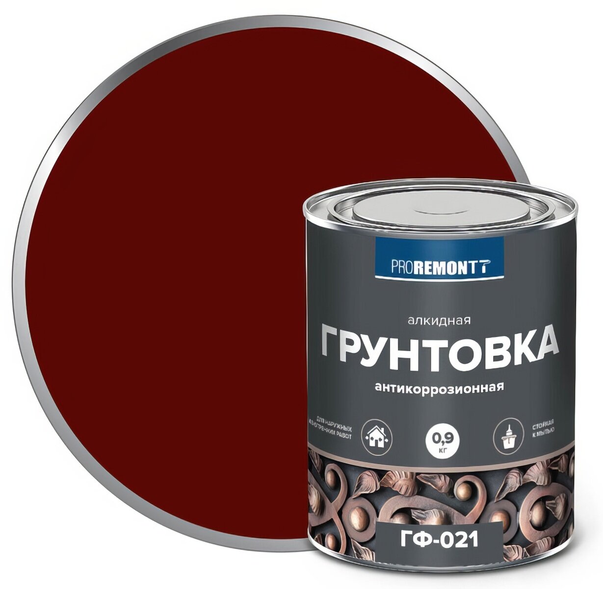 Грунтовка ГФ-021 PROREMONTT красно-коричневый 0,9кг