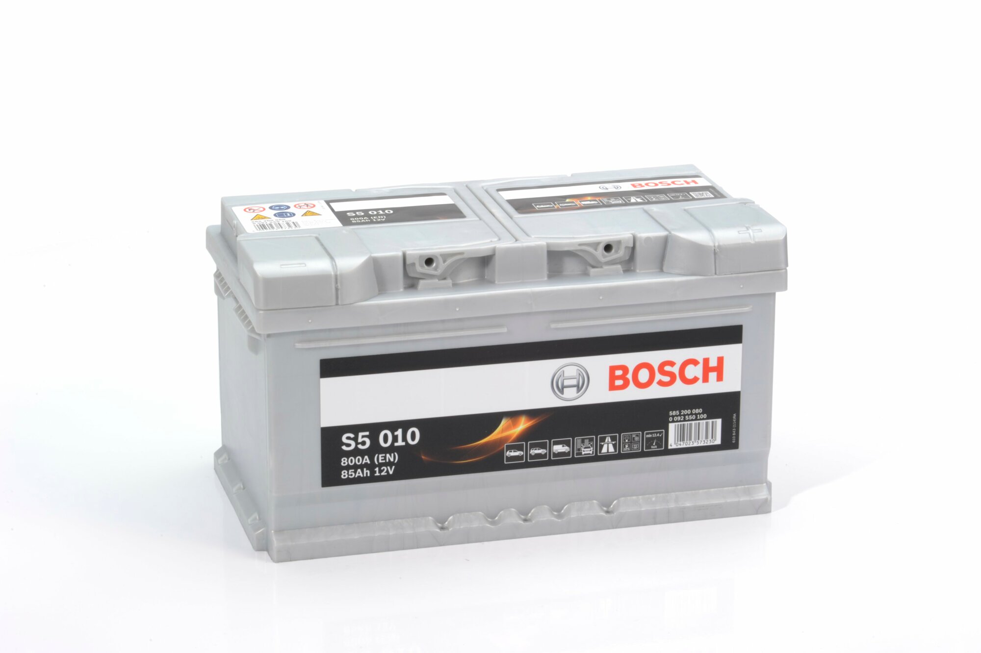 Батарея аккумуляторная S5 Silver Plus, 12в 85а/ч Bosch 0 092 S50 100 для Alfa Romeo Spider (2006-2011), Alpina B3 (1999-2006), Audi 100 (1990-1994)