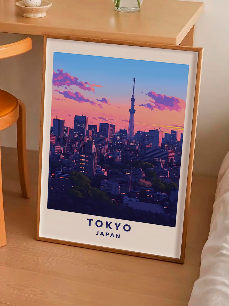 Постер на стену для интерьера Токио Япония / Tokyo Japan / Плакат формата А3 (29,7*42 см)