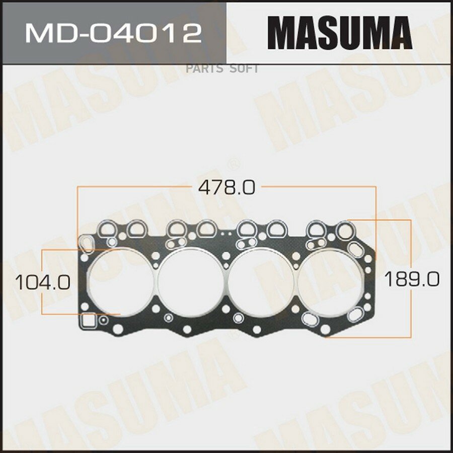 Прокладка ГБЦ Mazda SL (графит-эластомер) H=1,60 Masuma MASUMA MD04012 | цена за 1 шт