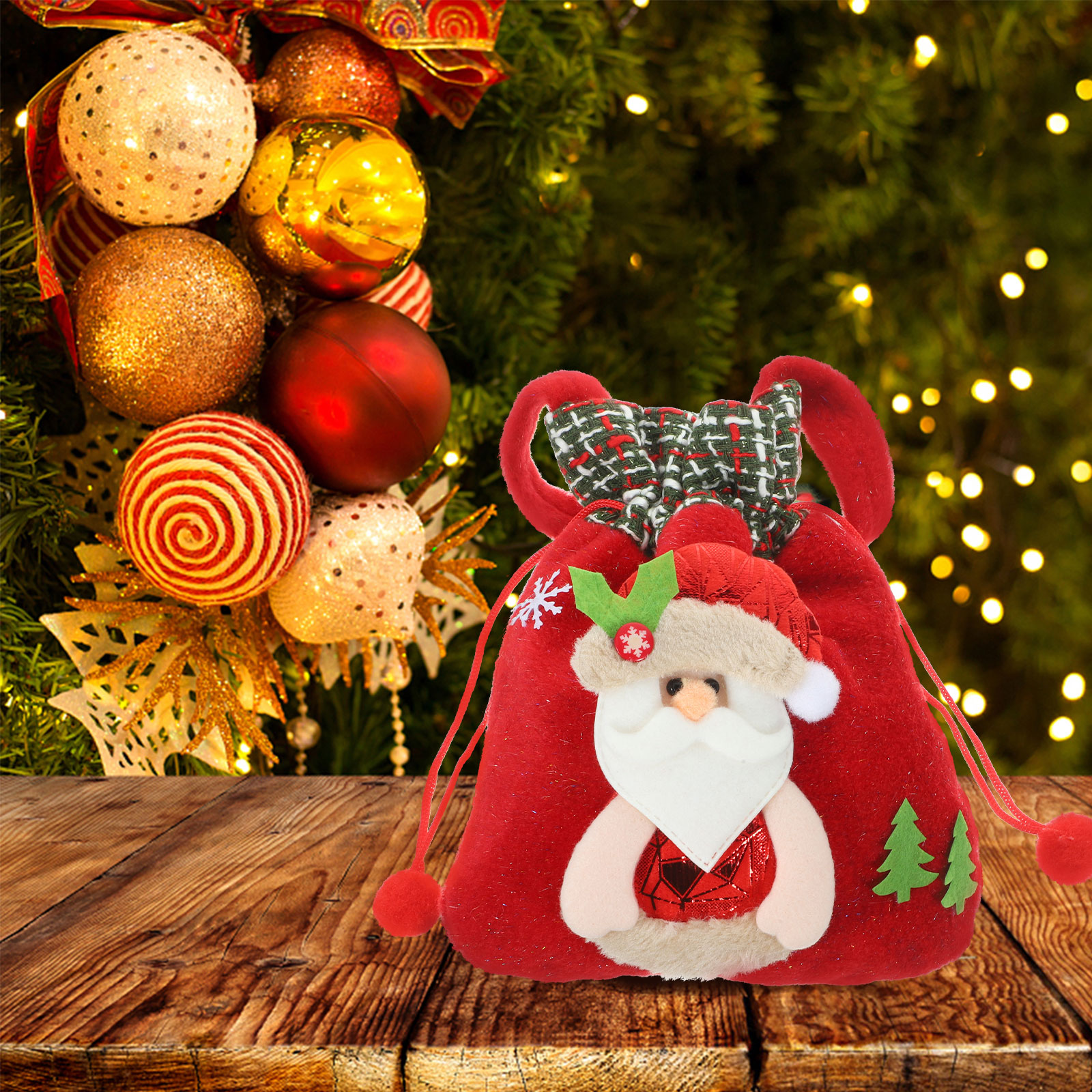 Подарочный Мешочек С Ручкой Для Упаковки Подарков На Christmas Размер 23.5x20.5cm