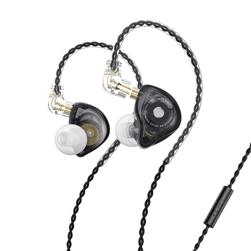 TRN MT1 PRO 2 проводные наушники Black Mic 3.5mm