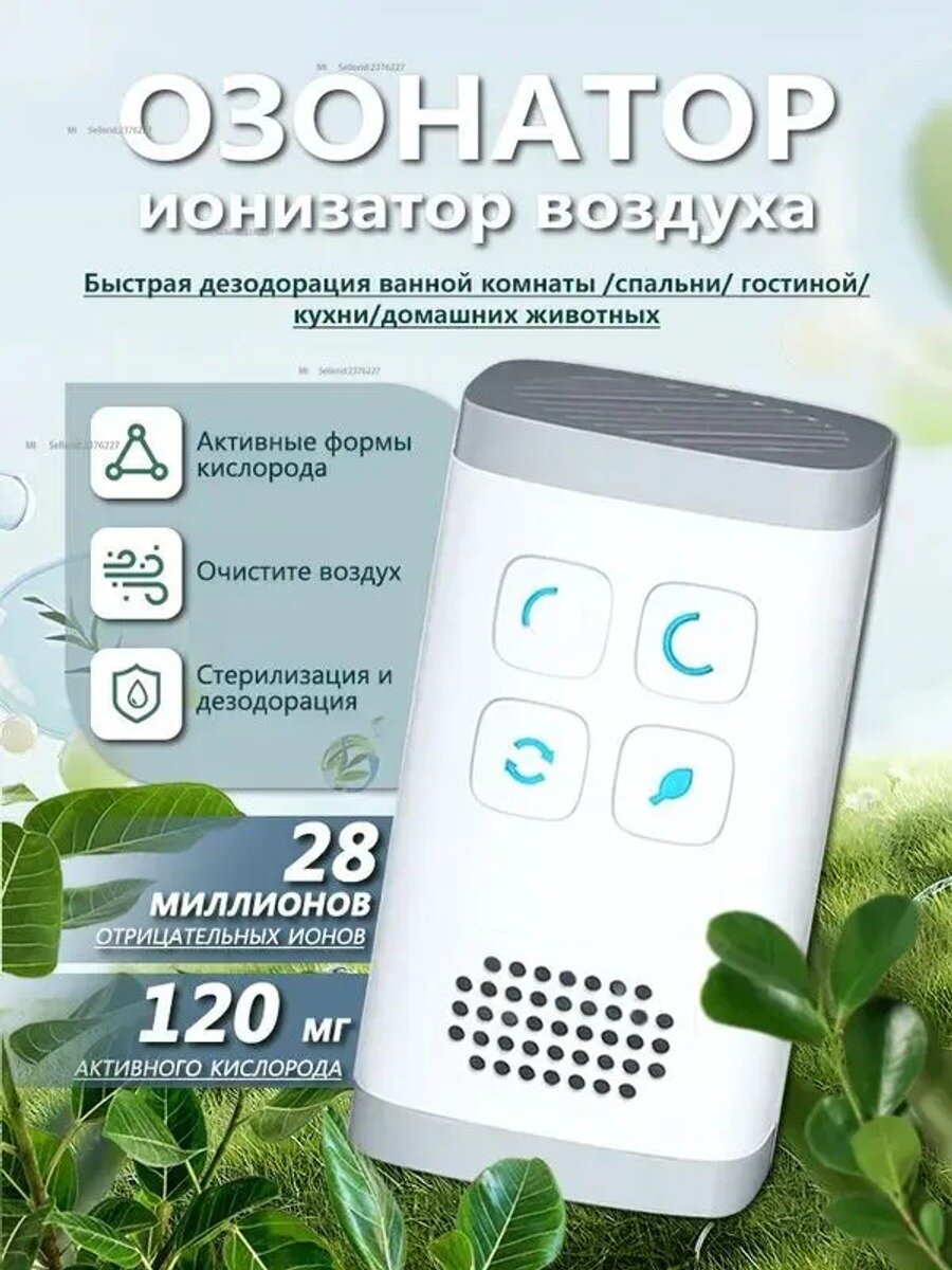 Озонатор воздуха Xiaomi с ионизатором, белый, для дома и офиса, 30 кв. м
