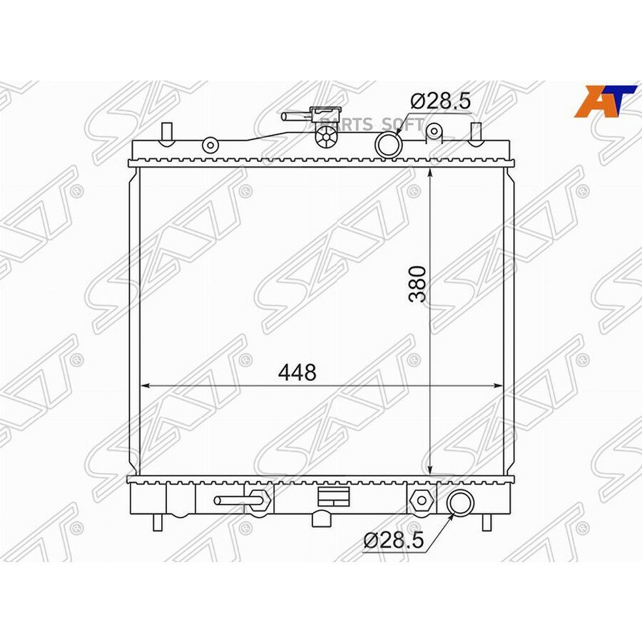 Радиатор Nissan March 02-10 / Note 05-13 от официального дистрибьютора, SAT, артикул NS0001K12