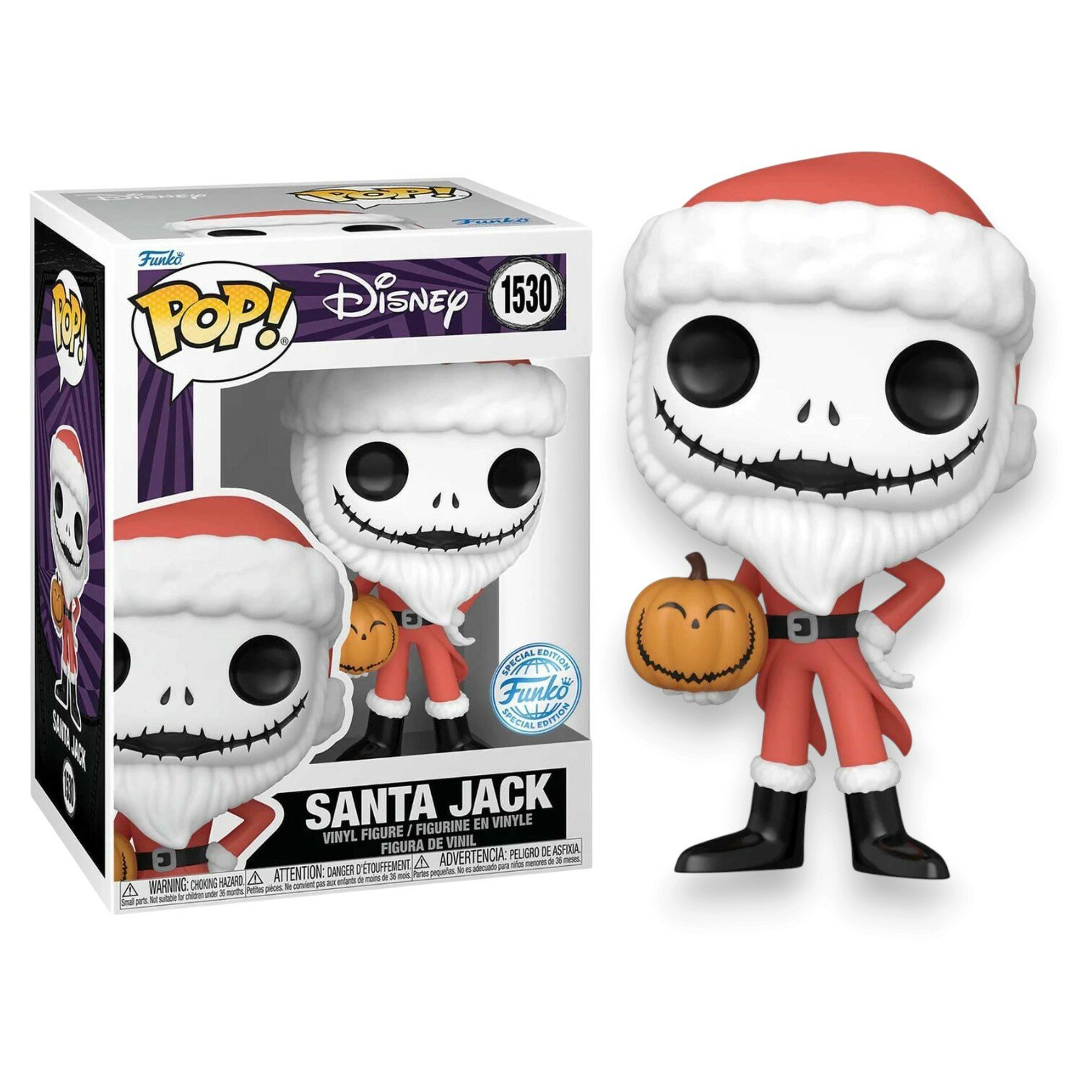 Фигурка Джек Скеллингтон-Санта "Santa Jack w Jackolantern" Эксклюзив от Funko POP! 1530