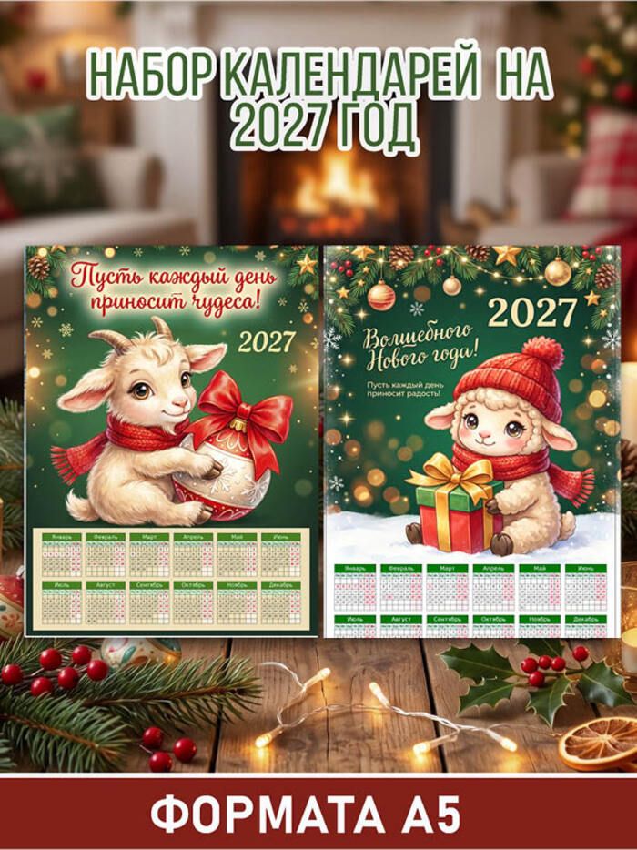 Набор настенных календарей на 2027 год формата А5, 2 шт