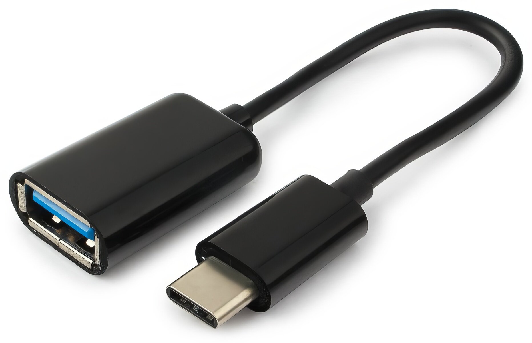 Кабель-переходник Cablexpert USB2.0 OTG Type-C(M)/AF, медь, Pro, 0.2м, черный, пакет, A-OTG-CMAF2-01