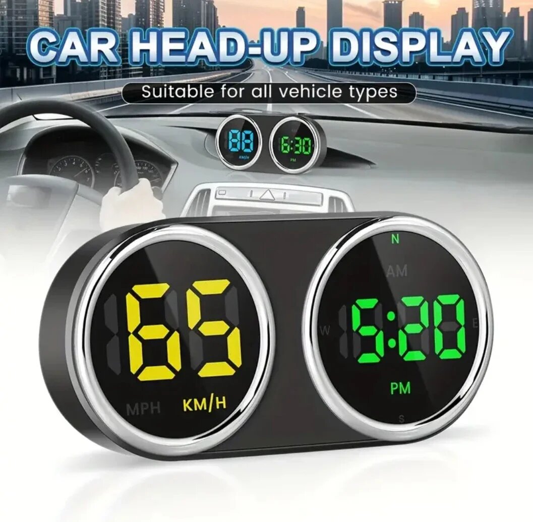 Автомобильные Электронные Часы Для Мотоциклов, GPS HUD-спидометр, 7-цветный HUD and Clocks