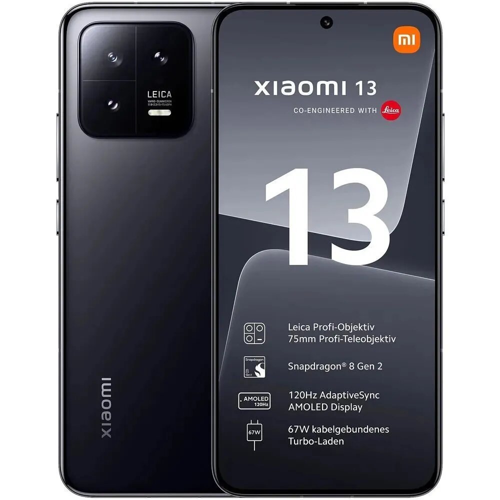 Смартфон Xiao mi 13 (5G, поддержка NFC, русский язык, OTA, поддержка сервисов Google, глобальная прошивка, две SIM-карты) 12/256 ГБ, Nano-SIM, черный