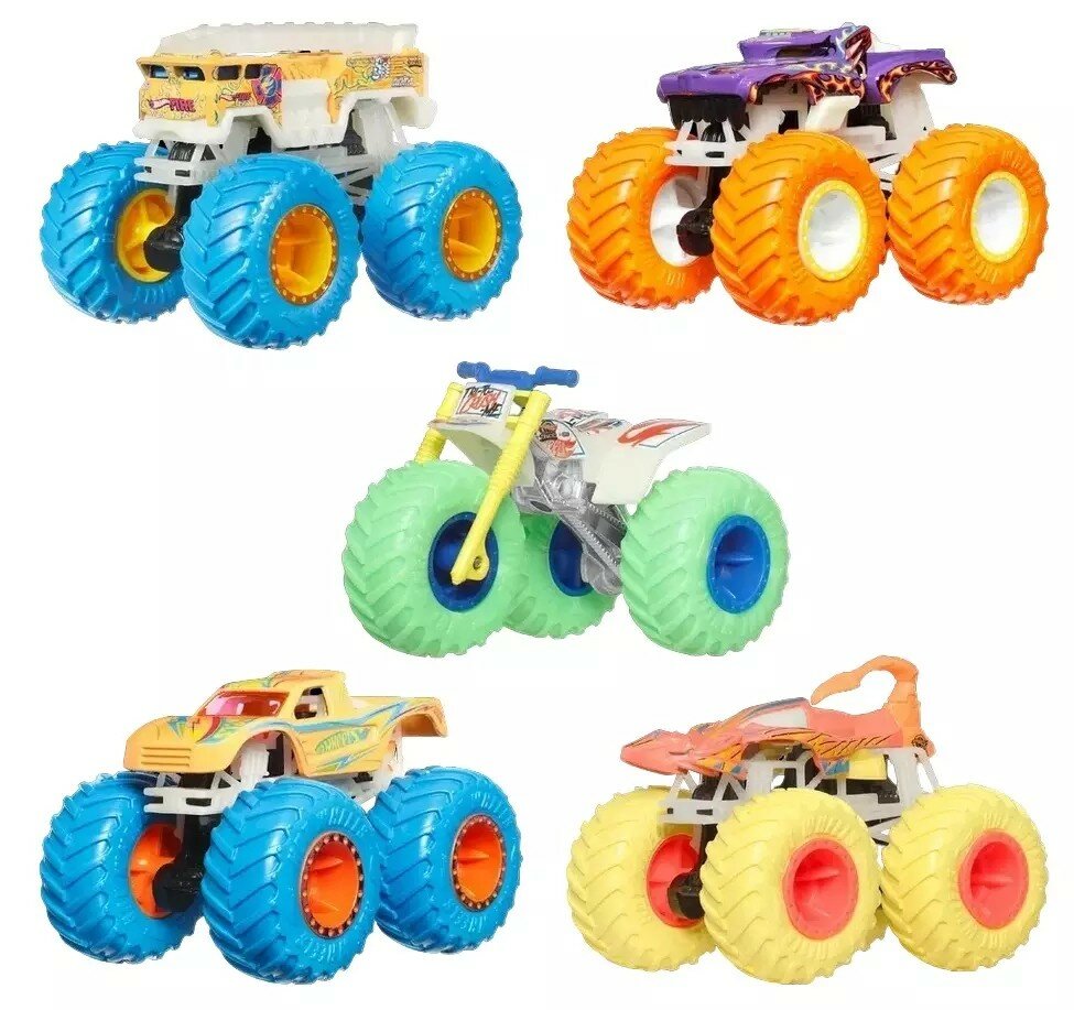 Модель машинки Hot Wheels, пластик, монстр-трак "Светящийся в темноте", в ассорт, Хот Вилс, Matell, JFX08