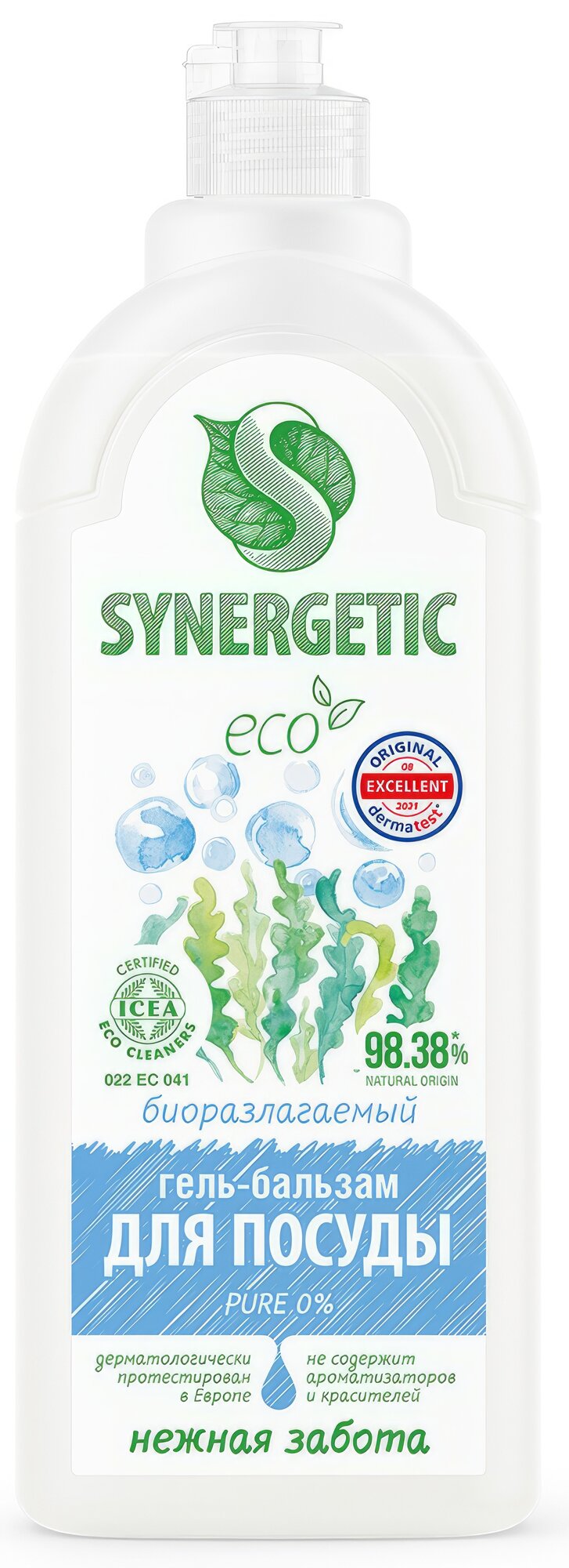 Гель-бальзам для мытья посуды SYNERGETIC Pure 0 1 л 103115