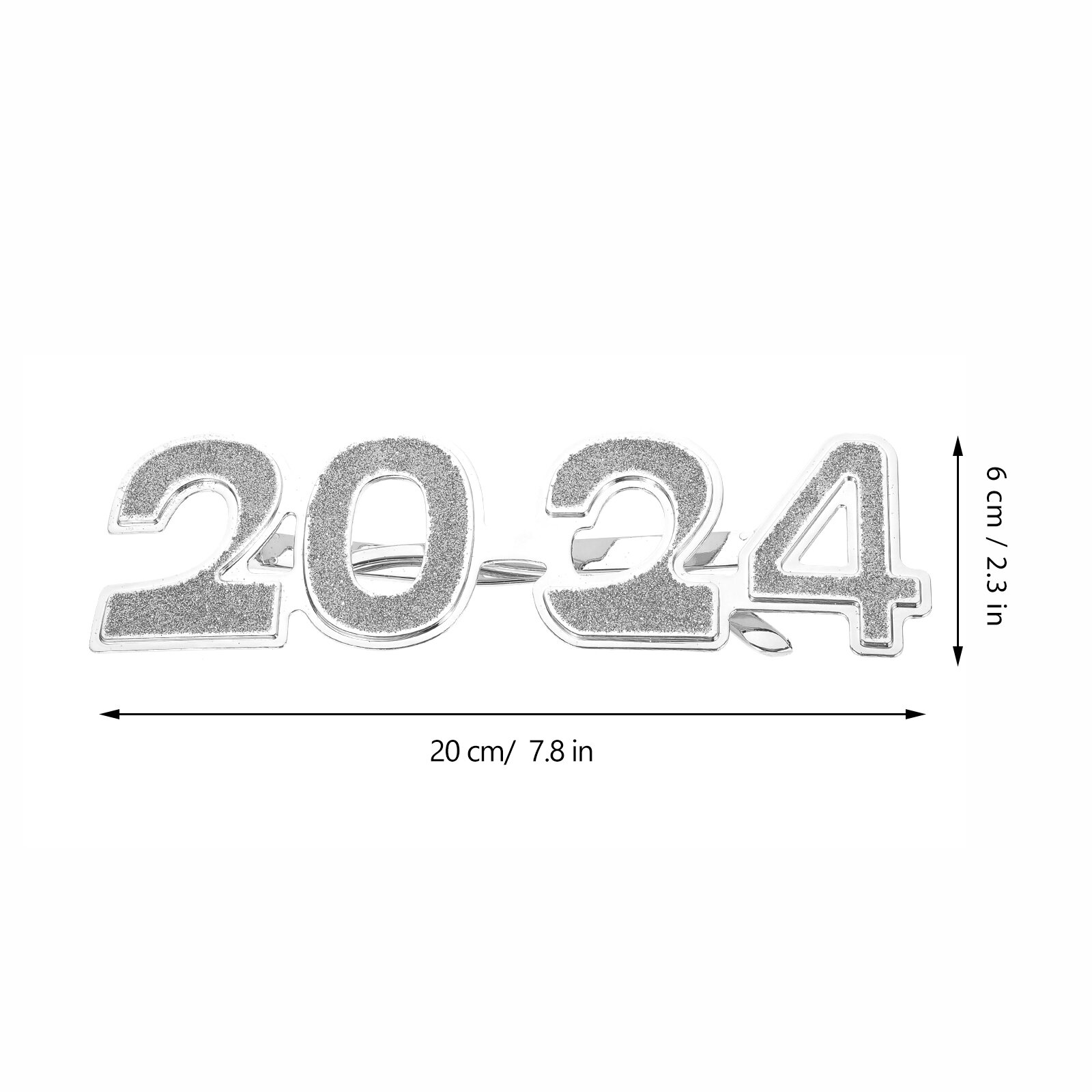 Очки Для Нового Года 2024 Серебристые Идеальны Для Праздничных Фото И Декора Размер 20X13.5X6Cm