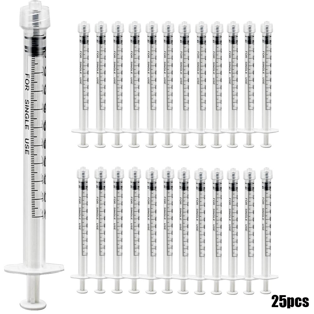 Многоразовые пластиковые шприцы 1-100 мл с замком Люэра 1ml Syringe-25PCS