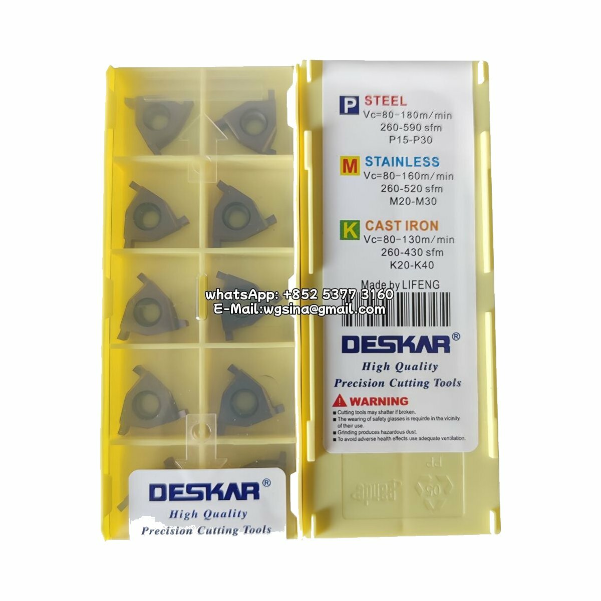 Пластина сменная твёрдосплавная 16IR/EL 2.7 LDA Deskar, 10 шт.