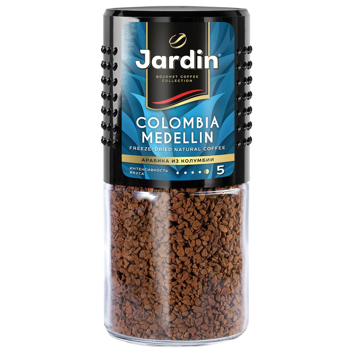 Кофе растворимый Jardin Colombia Medellin, сублимированный, 95г, стеклянная банка, 12шт.