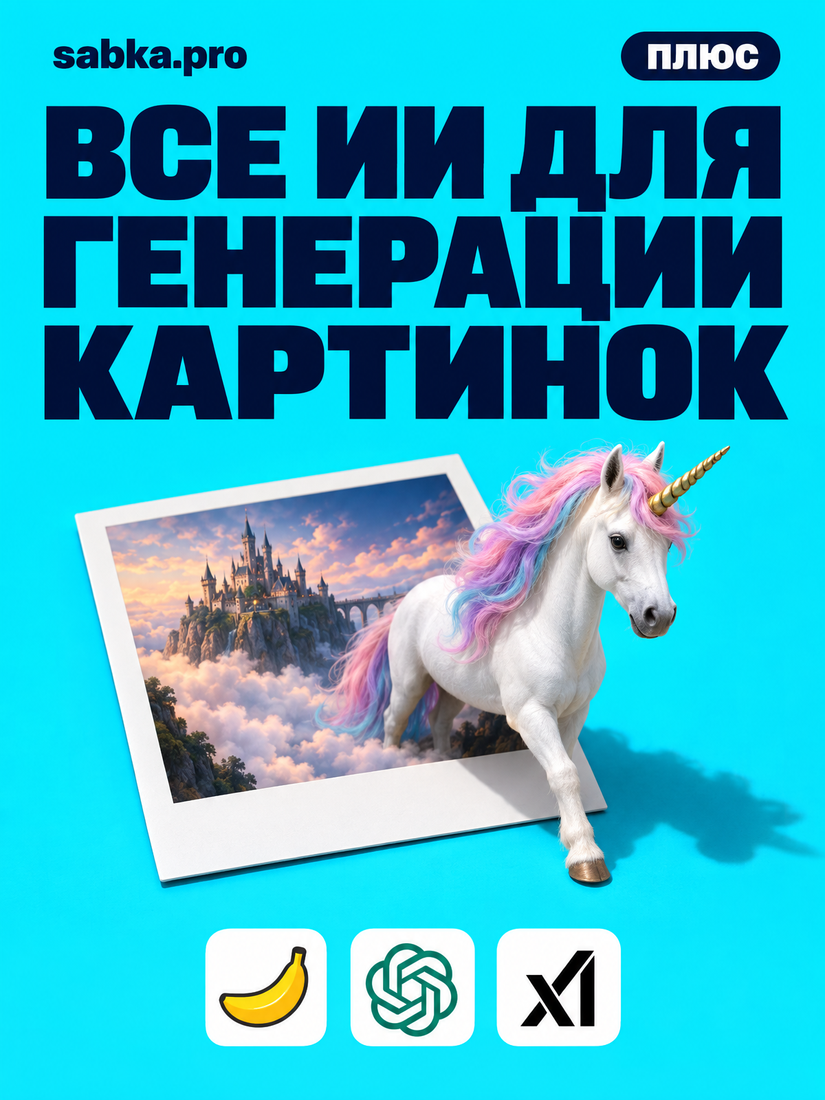 GPT Image + Nano Banana в одной подписке — нейросети для генерации картинок, Сабка Плюс, 1 месяц