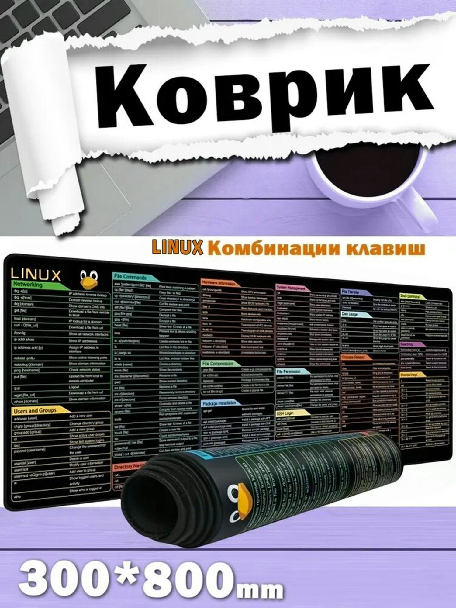 Коврик для мышки, черный, бирюзовый — информация о товаре в карточке