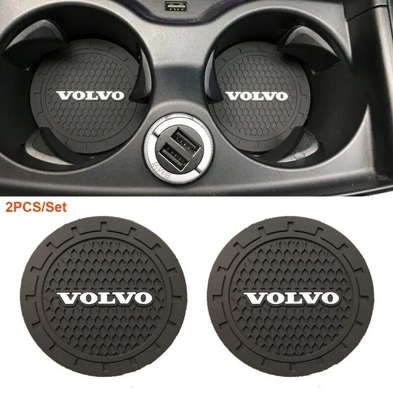 2 шт. силиконовых противоскользящих подстаканника для автомобилей Volvo