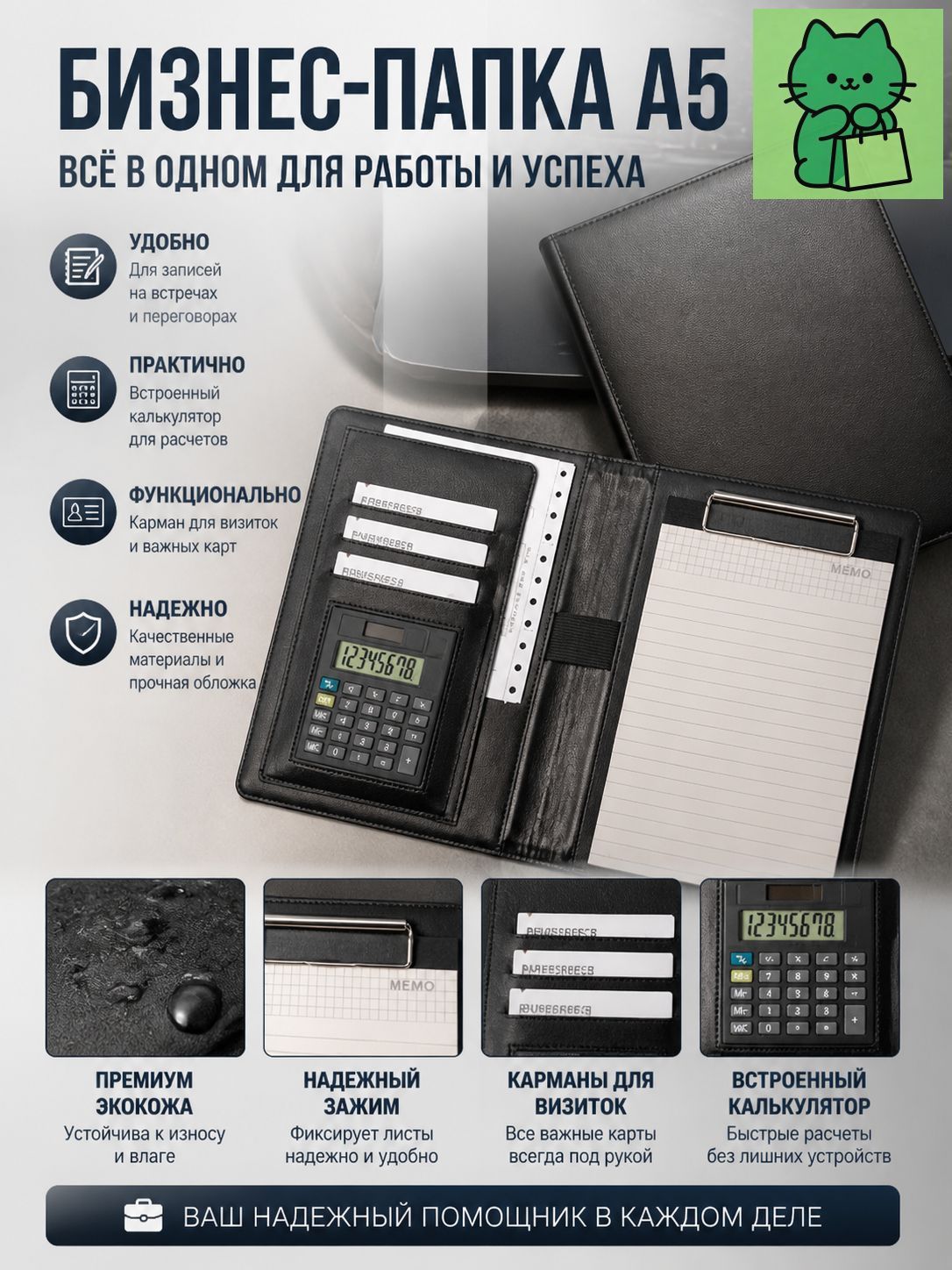 Папка с файлами A5, 1 шт, Артикул: 5833993153, Материал: Искусственная кожа