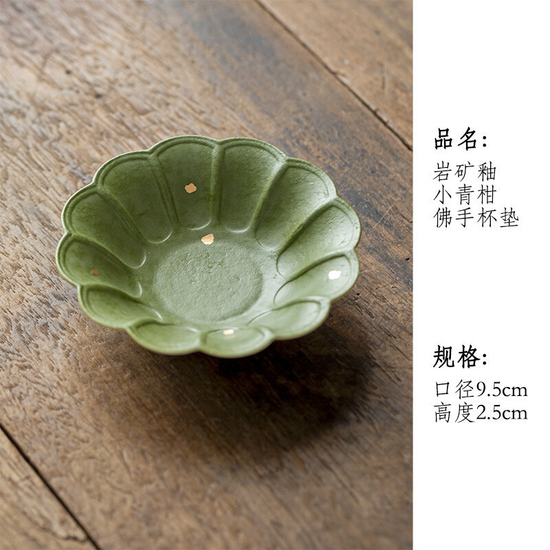 Подставка под чай Buddha Hand с глазурью yanmin, зеленый мандарин, новый китайский стиль, керамика