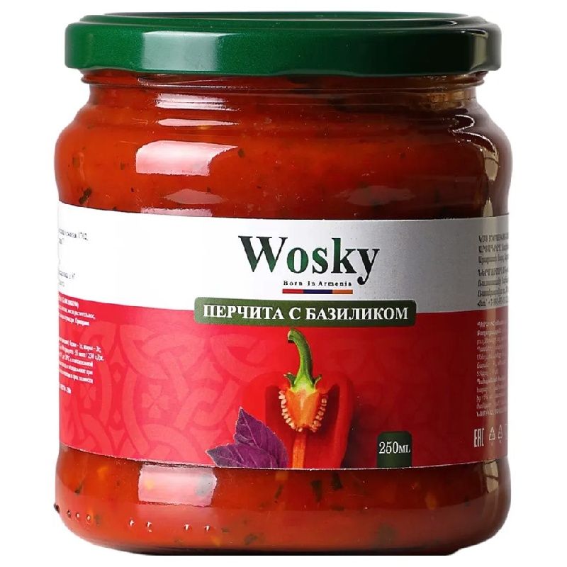 Соус WOSKY из перца "перчита С базиликом" /стекло/ 450мл/470г
