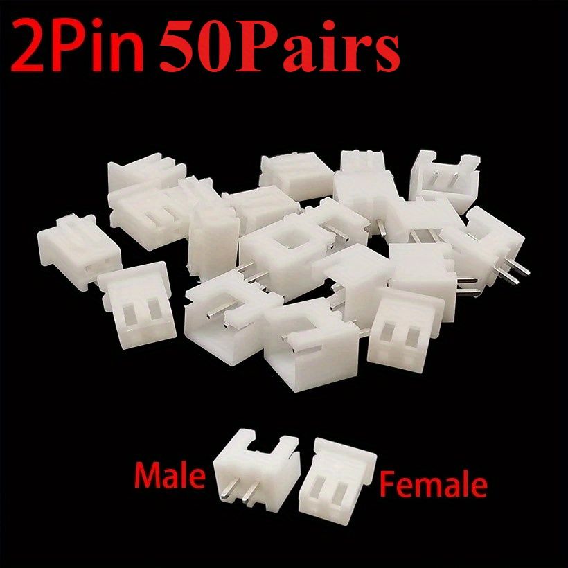 50Pairs JST XH2.54 2Pin терминалы мужской штекер + женский разъем провода разъем XH 2.54 2P