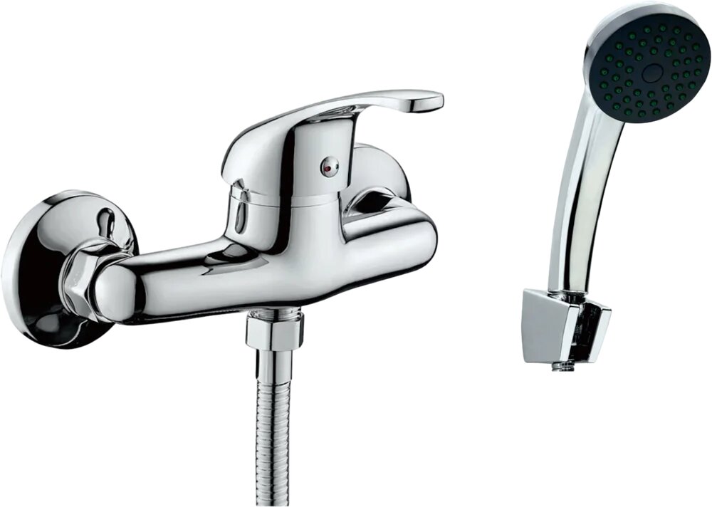 Смеситель для душа D-lin 309-2 D160309-2 с душевым гарнитуром, хром, глянцевый, настенный, однорычажный, смеситель для ванны с душем