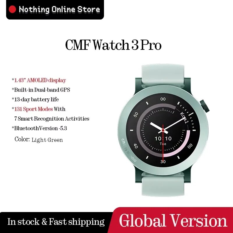 CMF Watch 3 Pro 1.43" AMOLED смарт-часы Light Green