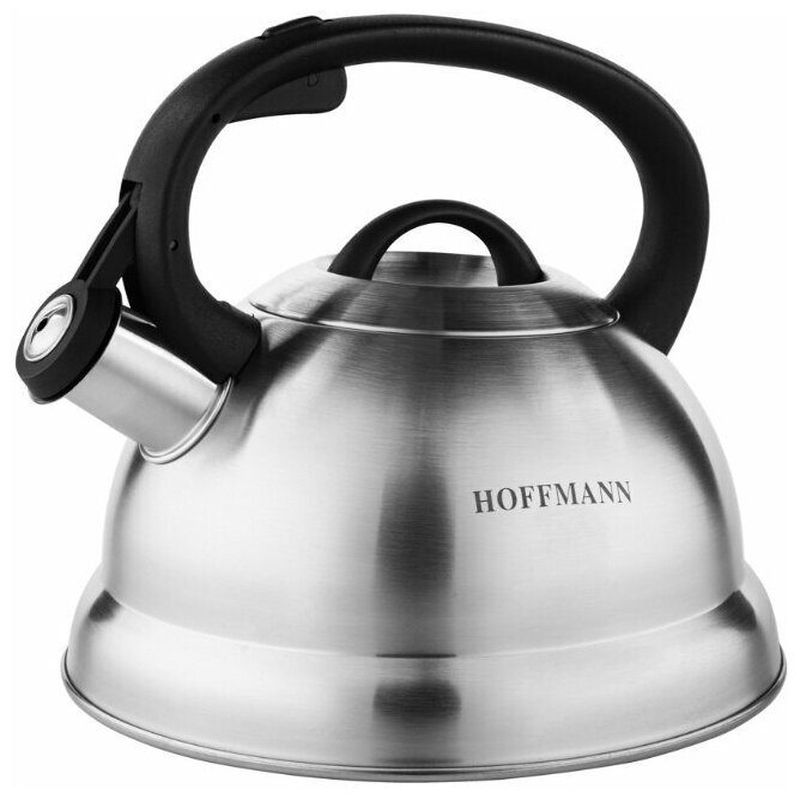 Чайник для плиты Hoffmann / Хоффманн HM 5513 со свистком, из нержавеющей стали, серебристый, 2.8л / для кипячения воды