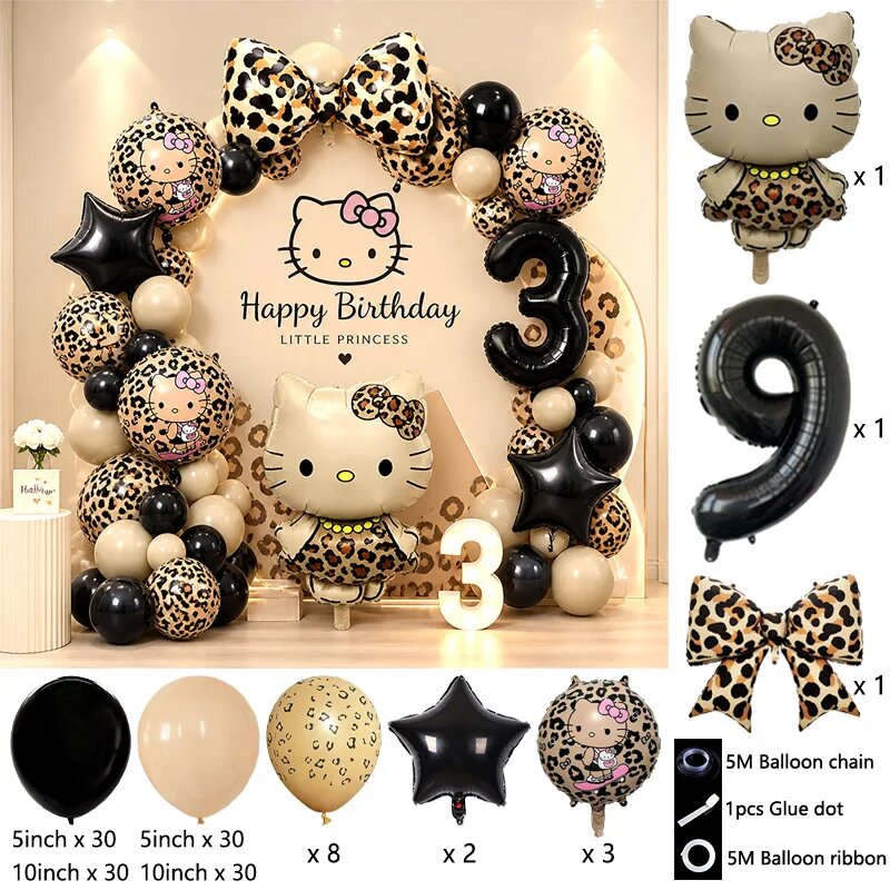 Набор для декора дня рождения Hello Kitty ChaoShengDongMan Черный, R1341-9