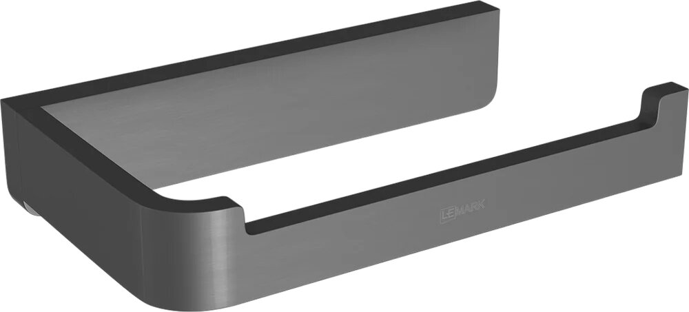 Держатель для туалетной бумаги Lemark Smooth line 9726009 настенный, графит, глянцевый, латунный, на шурупах, с комплектом для монтажа