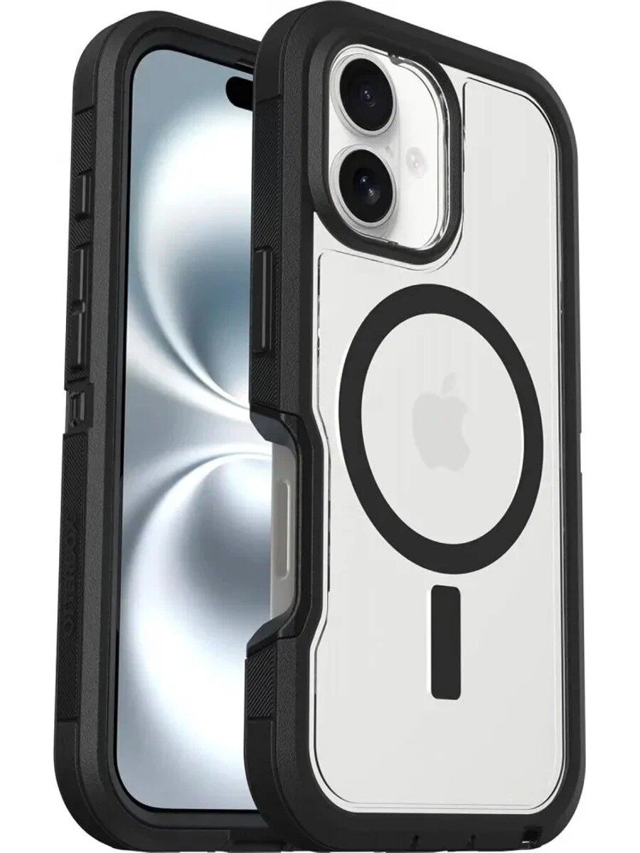 Чехол XT для iPhone 17 6,3 дюйма, прозрачный черный магнитный, с